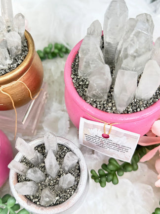 Quartz Pyrite Abundance Crystal Pot – Contempo Crystals