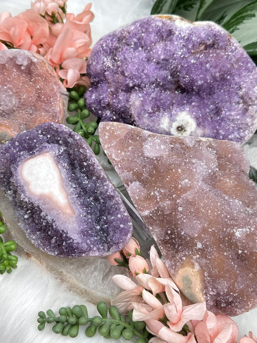 Pink & Purple Hue Amethyst Clusters from Brazil