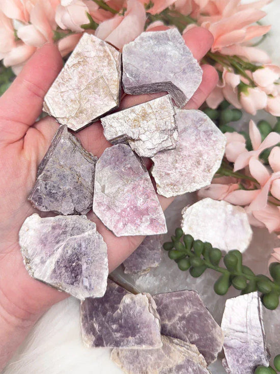 Raw Lepidolite Slices - Purple Mica Lepidolite Crystal for Sale ...