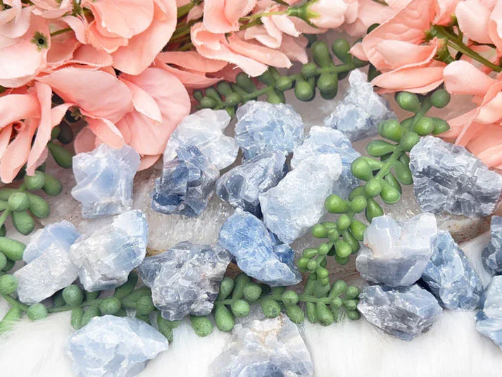 Raw Blue Calcite Chunks From Mexico For Sale – Contempo Crystals