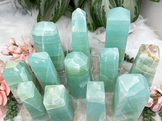 Teal Calcite Points – Contempo Crystals