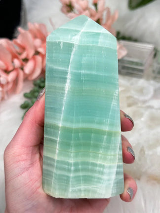 Teal Calcite Points – Contempo Crystals