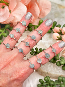 925 Sterling Silver Raw Crystal Rings - 4 Stone Options! – Contempo ...