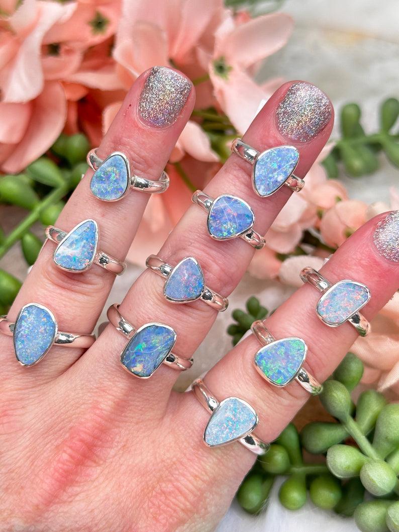 Faceted Cut Sterling Silver Opal Rings for Sale – Contempo Crystals