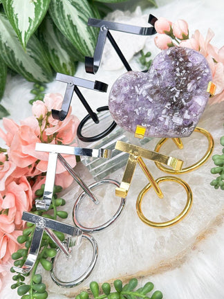 Metal Crystal Heart Stands - Gold, Silver or Black – Contempo Crystals