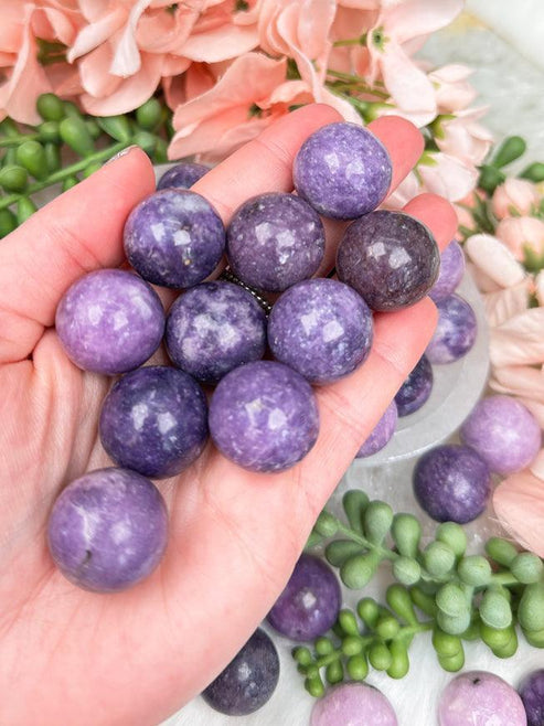 Small Lepidolite Spheres From India - Available in Two Color Options ...