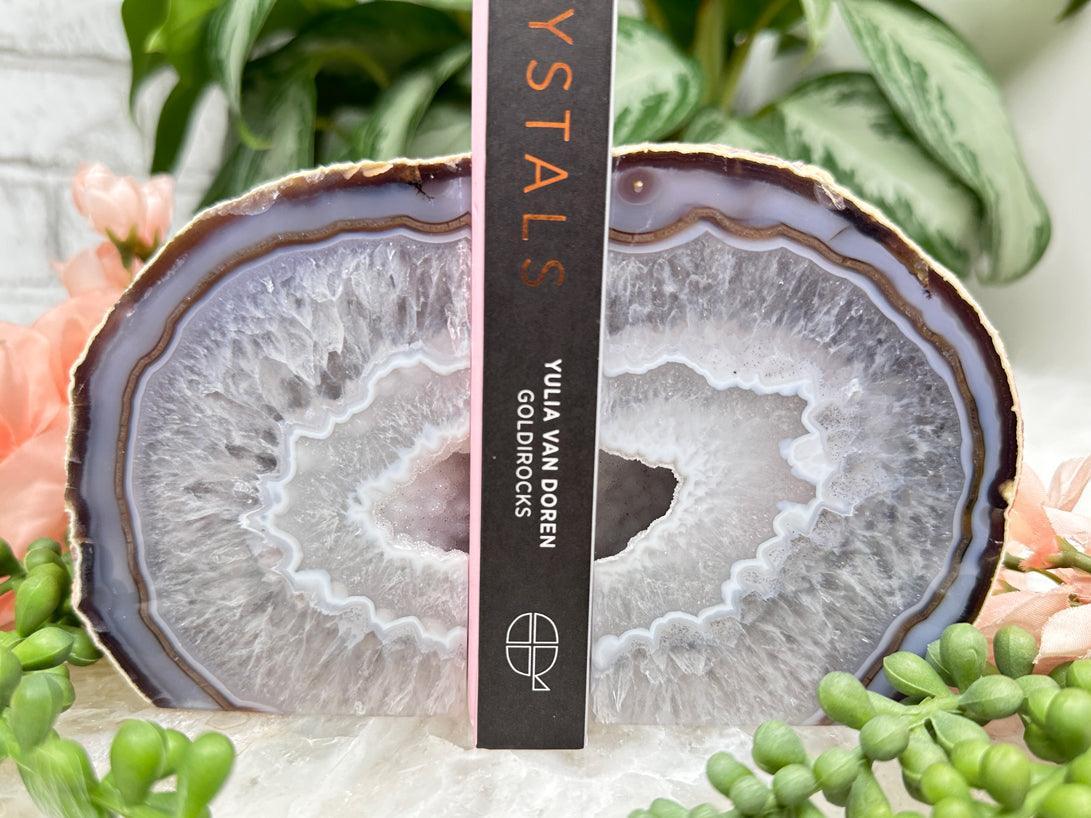 Agate Geode Bookend Sets - All With Druzy Pockets