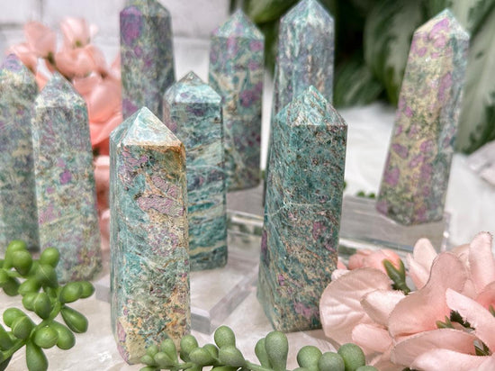 UV Ruby Fuchsite Obelisk Points For Sale – Contempo Crystals