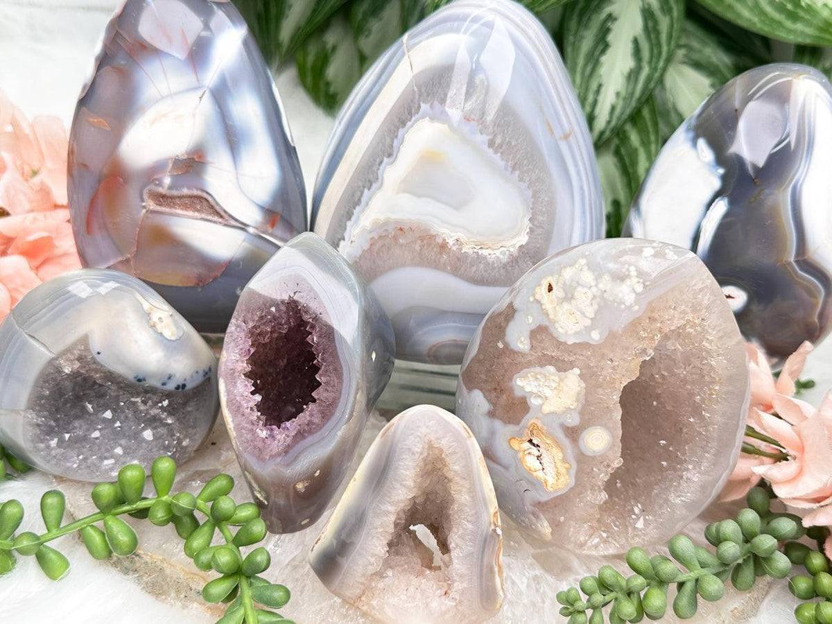 Standing Banded And Orca Agate Freeforms For Sale