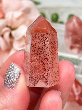 Small Papaya Quartz Points - Red Hematite Phantom Quartz – Contempo ...