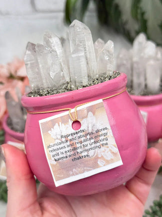 Quartz Pyrite Abundance Crystal Pot – Contempo Crystals