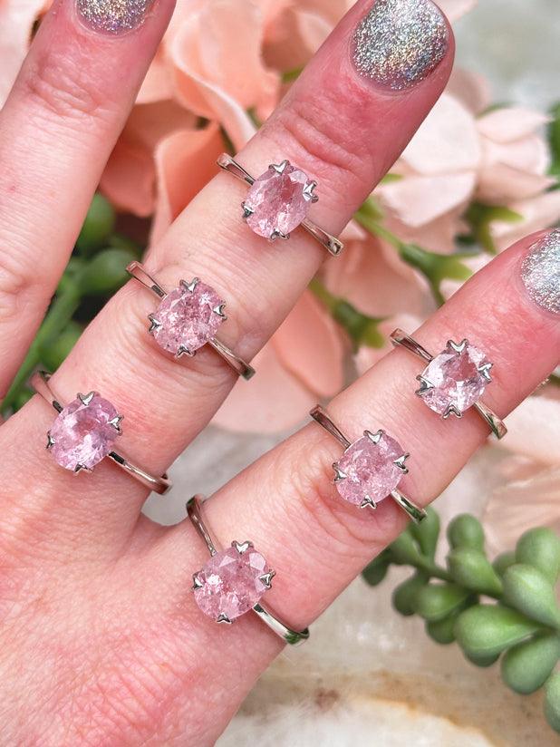 Faceted Cut Sterling Silver Pink Morganite Rings for Sale – Contempo ...