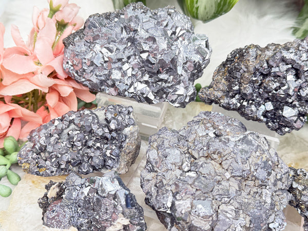 Silver Galena Crystal Clusters from Peru - Choose Exact – Contempo Crystals