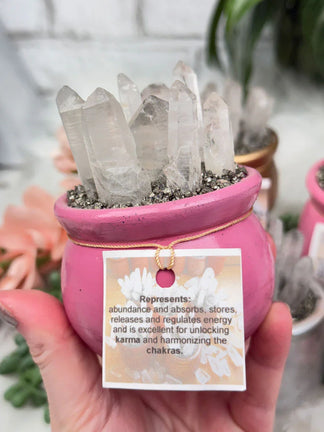 Quartz Pyrite Abundance Crystal Pot – Contempo Crystals