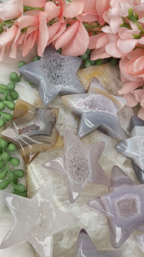 Agate Star Crystals - Gray Chalcedony Quartz Carvings – Contempo Crystals