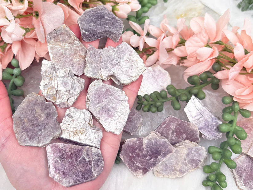Raw Lepidolite Slices - Purple Mica Lepidolite Crystal for Sale ...