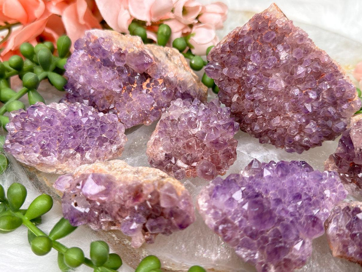 Small Purple Amethyst Clusters from Madagascar – Contempo Crystals