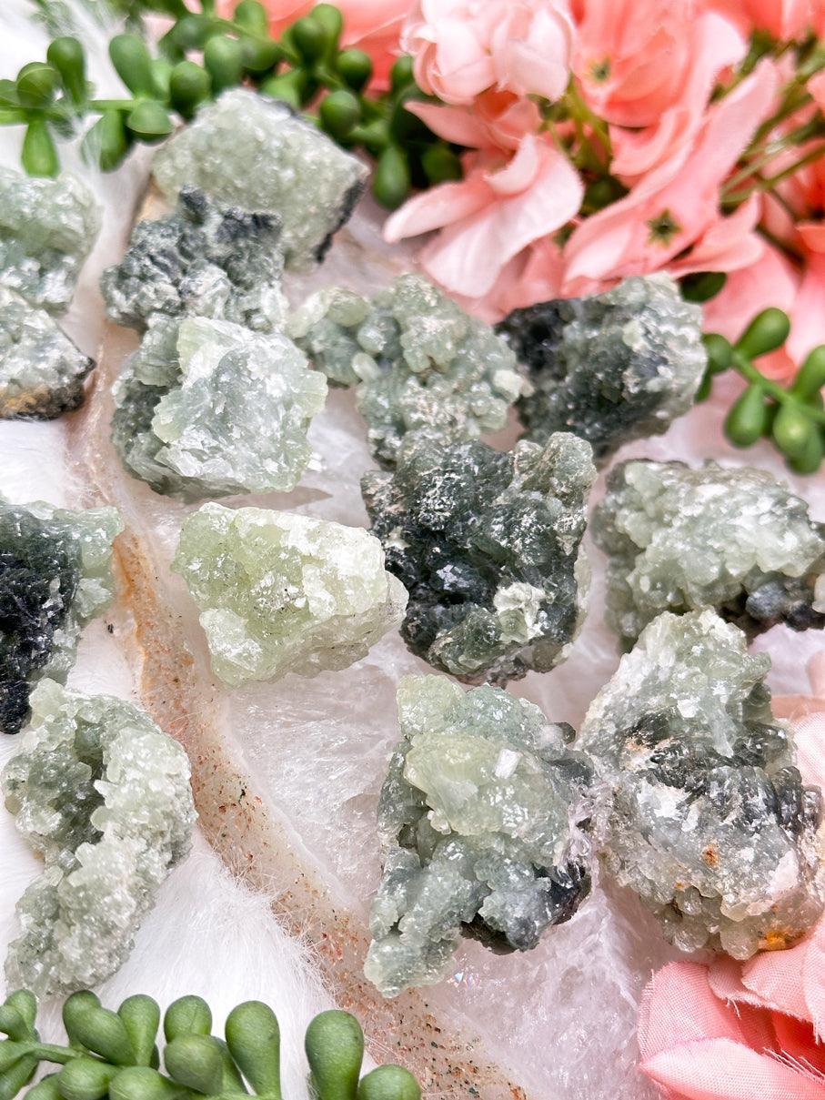 Raw Green Prehnite Clusters From Morocco – Contempo Crystals