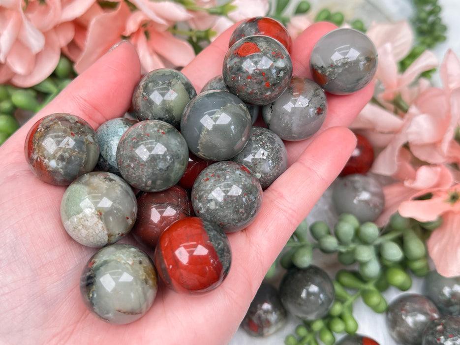 Small Bloodstone Spheres - African Bloodstone – Contempo Crystals