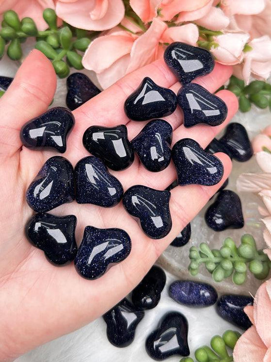 Small Goldstone Hearts - Available in Blue & Orange Options – Contempo ...