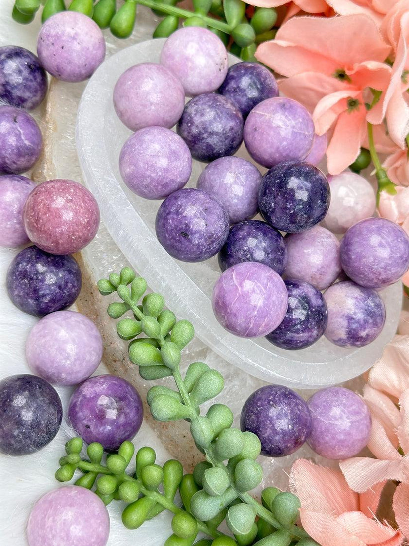 Small Lepidolite Spheres From India - Available in Two Color Options ...