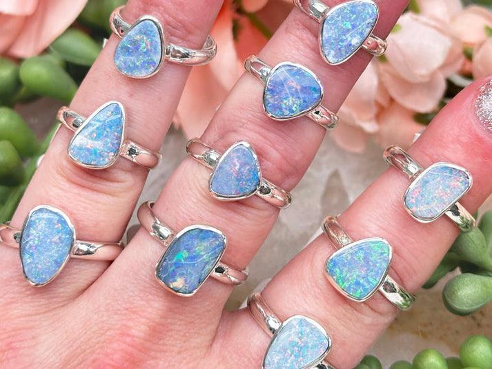 Faceted Cut Sterling Silver Opal Rings for Sale – Contempo Crystals