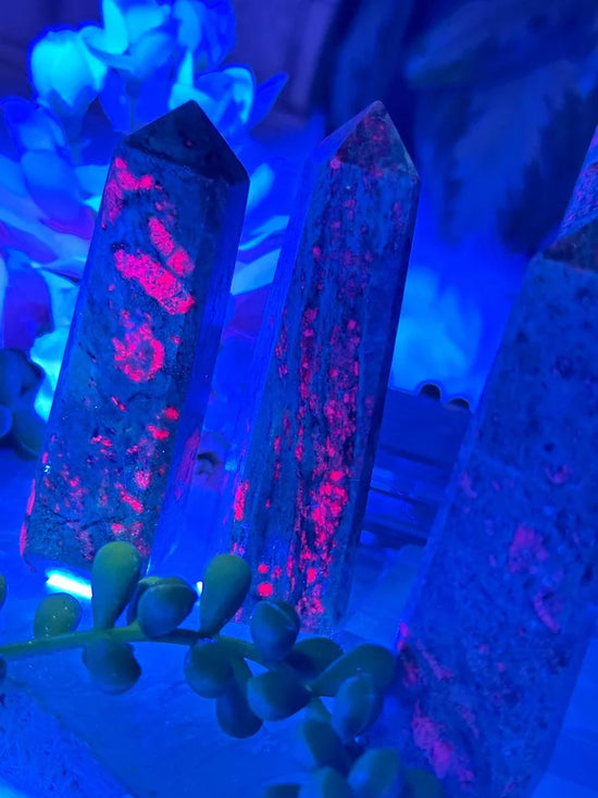 UV Ruby Fuchsite Obelisk Points For Sale – Contempo Crystals