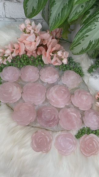 Rose Quartz Rose Flower Carvings - Choose Exact Crystal! – Contempo ...