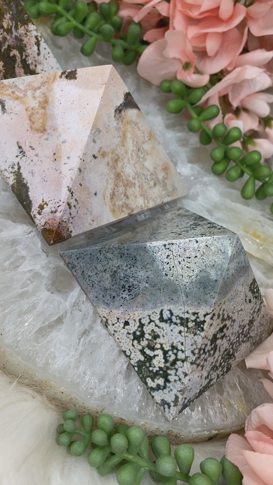 Ocean Jasper Pyramid - Pinks, Blues, Greens & More! – Contempo Crystals