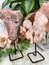 Pink Amethyst Displays on Silver Metal Stands – Contempo Crystals