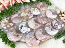 Flower Agate Moon Crystals for Sale - Pink, Purple, Blue & More ...