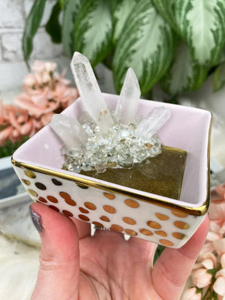 Geode Quartz Ceramic Ring Dishes - Cute Crystal Home Decor – Contempo ...