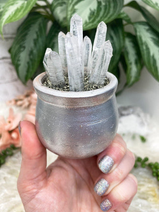 Quartz Pyrite Abundance Crystal Pot – Contempo Crystals