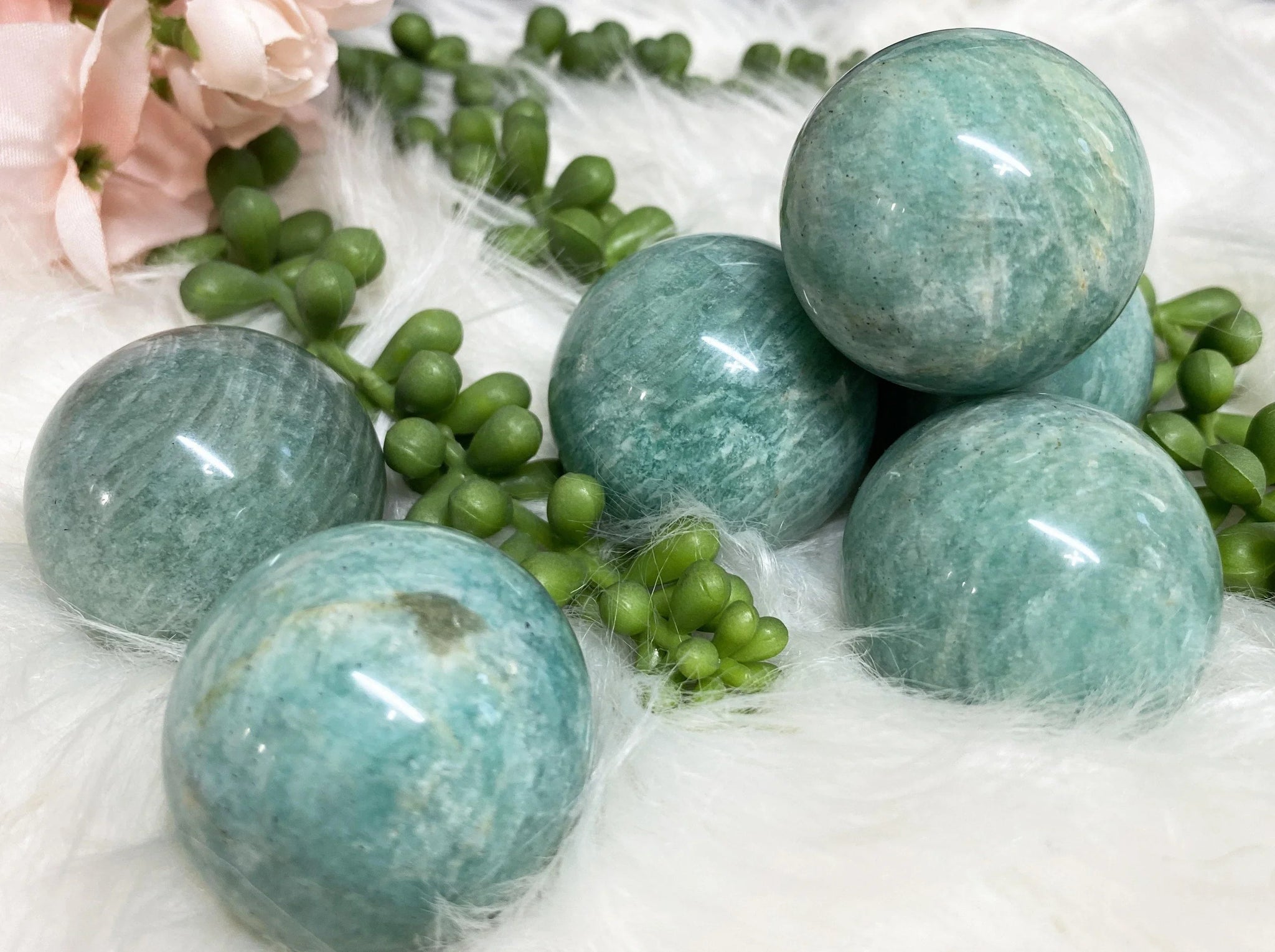 Amazonite Spheres - Teal Blue Crystal from Madagascar – Contempo Crystals