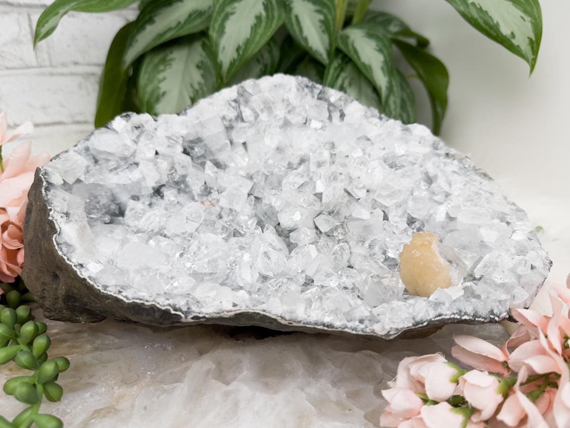 Large Gray Apophyllite Geode Cluster for Sale