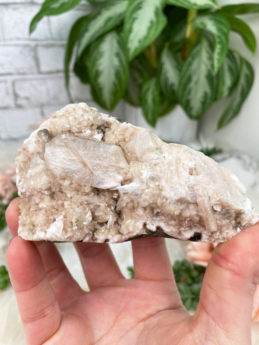 Heulandite and Peach Stilbite Crystal Clusters from India