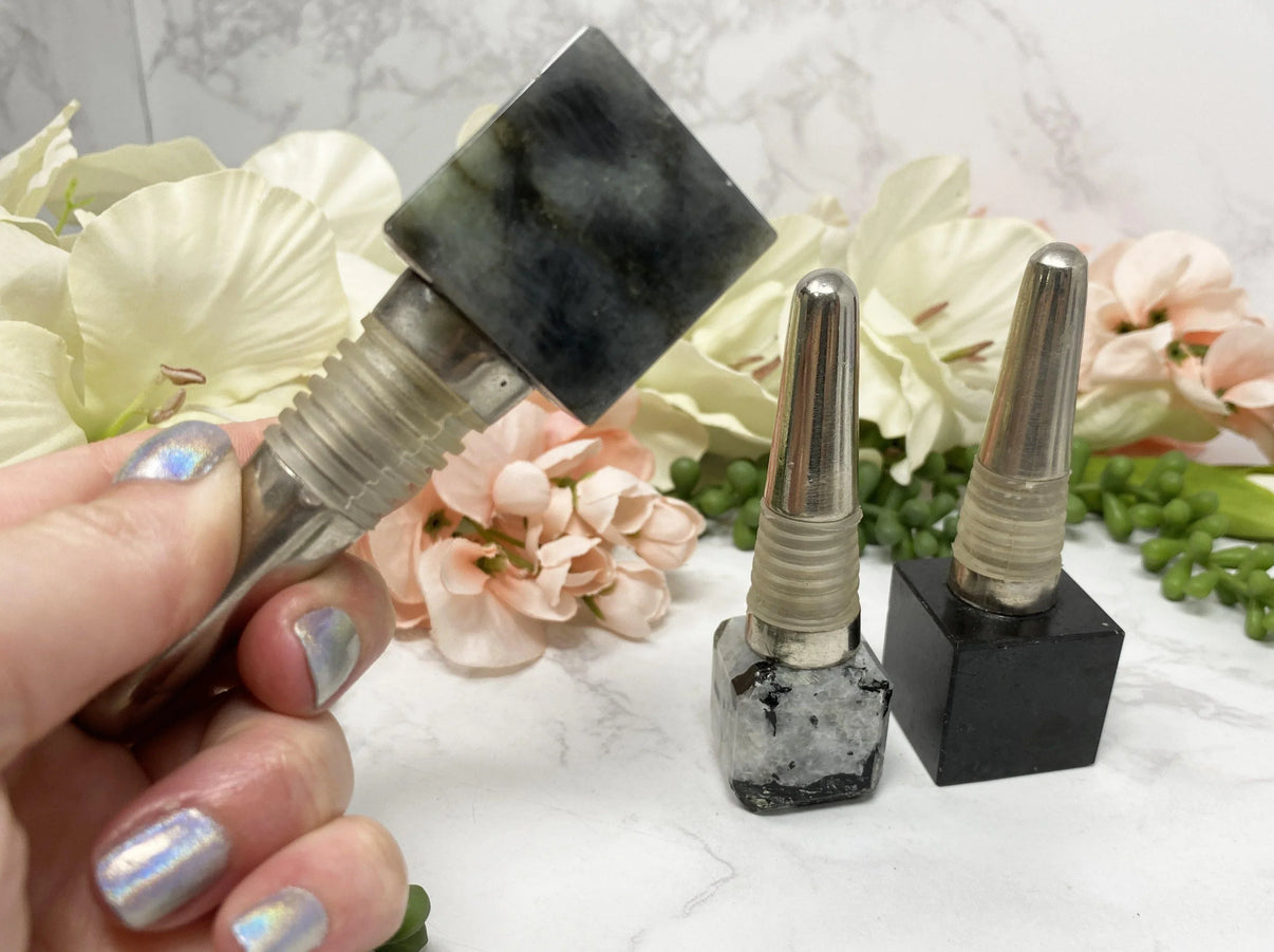 Crystal Wine Stoppers - Moonstone, Labradorite & Tourmaline – Contempo ...
