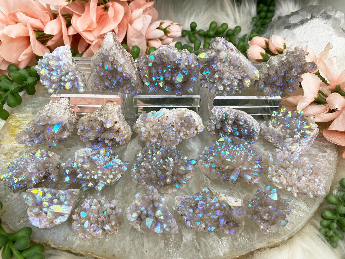 Small Angel Aura Quartz Clusters from California - Purple Hue
