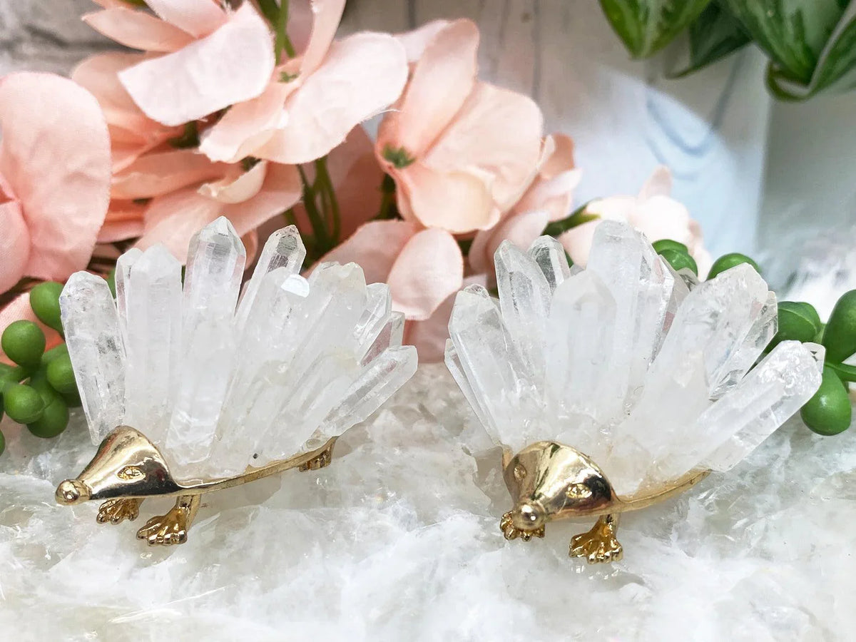 Metal Crystal Hedgehog - Quartz Hedgehog Gift