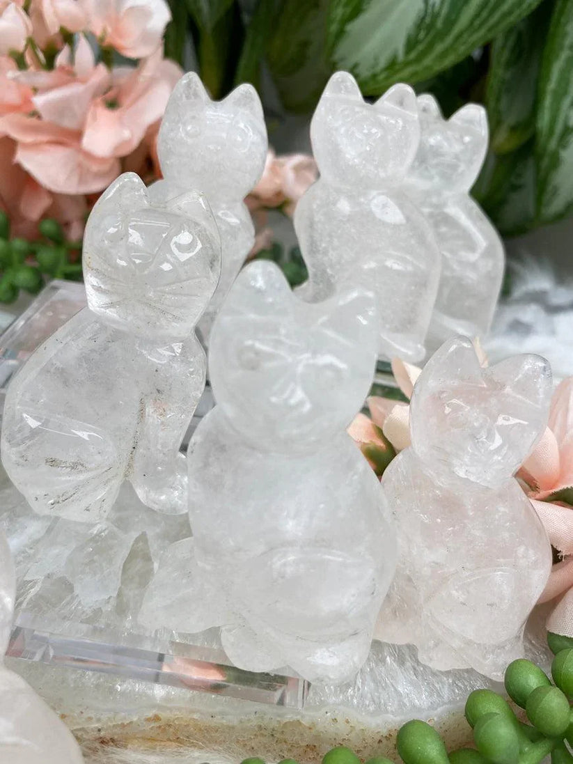 Standing Crystal Cats - Pyrite or Quartz – Contempo Crystals