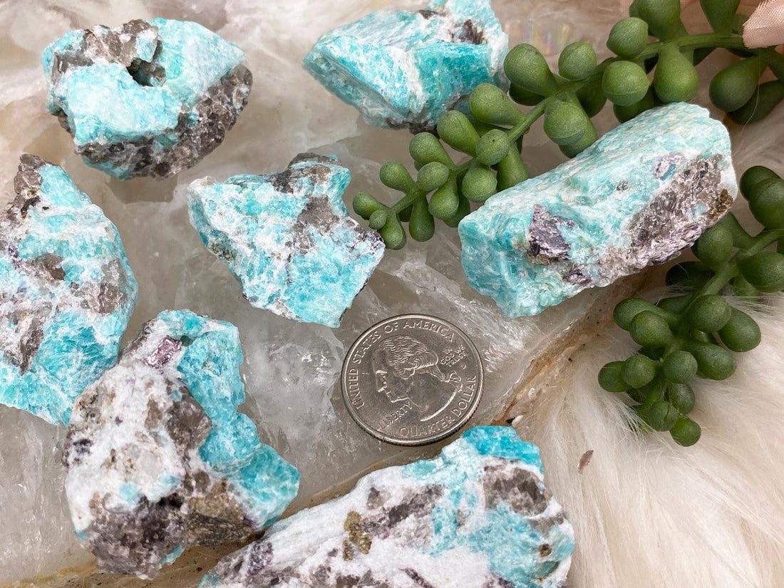 Raw Amazonite Crystal Chunks from Madagascar – Contempo Crystals
