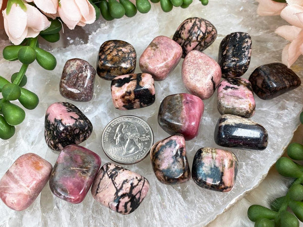 Tumbled Rhodonite - Pink & Black Rhodonite Stones – Contempo Crystals