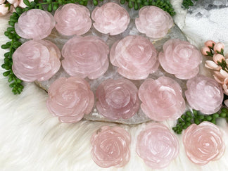 Rose Quartz Rose Flower Carvings - Choose Exact Crystal! – Contempo ...