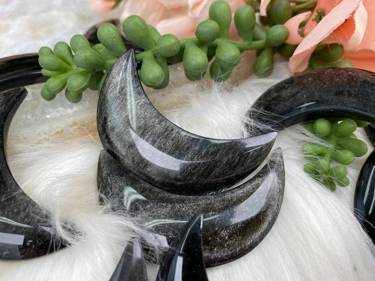 Silver Obsidian Moon Crystals from Mexico