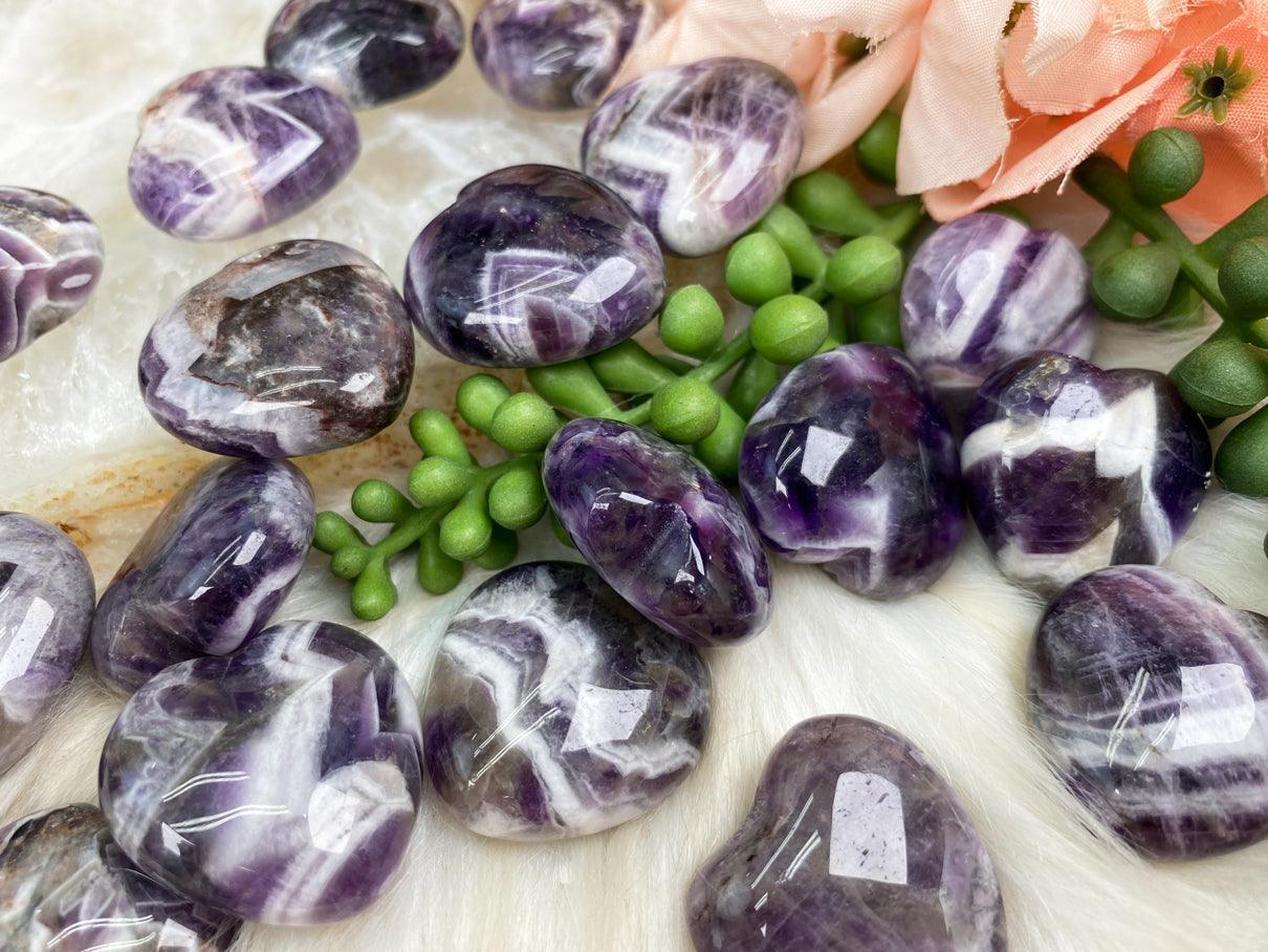 Chevron Amethyst Heart Crystal or Worry Stone – Contempo Crystals