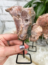 Pink Amethyst Displays on Silver Metal Stands – Contempo Crystals