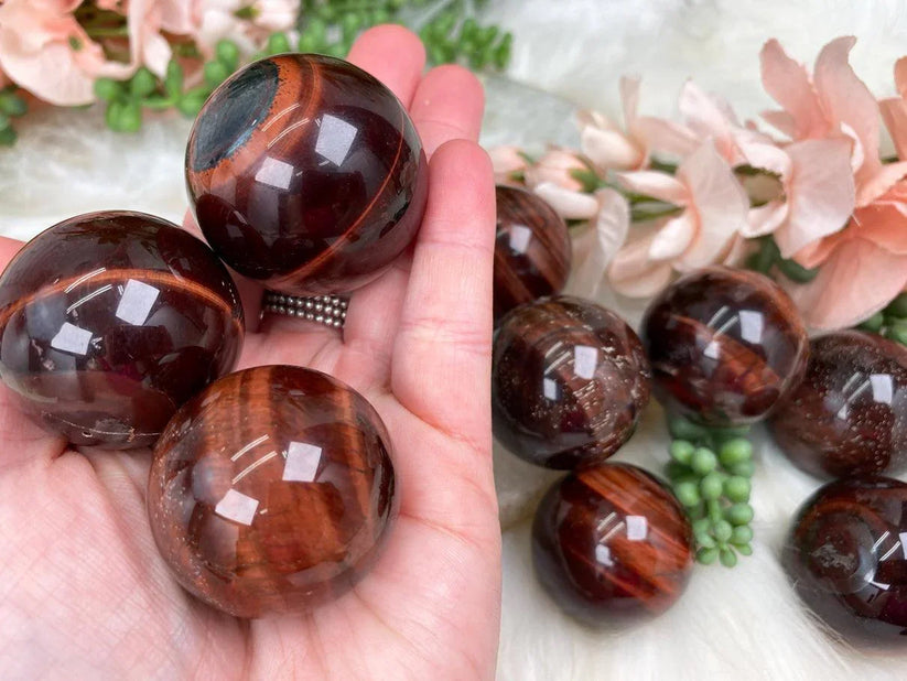 Red Tiger Eye Spheres from South Africa – Contempo Crystals