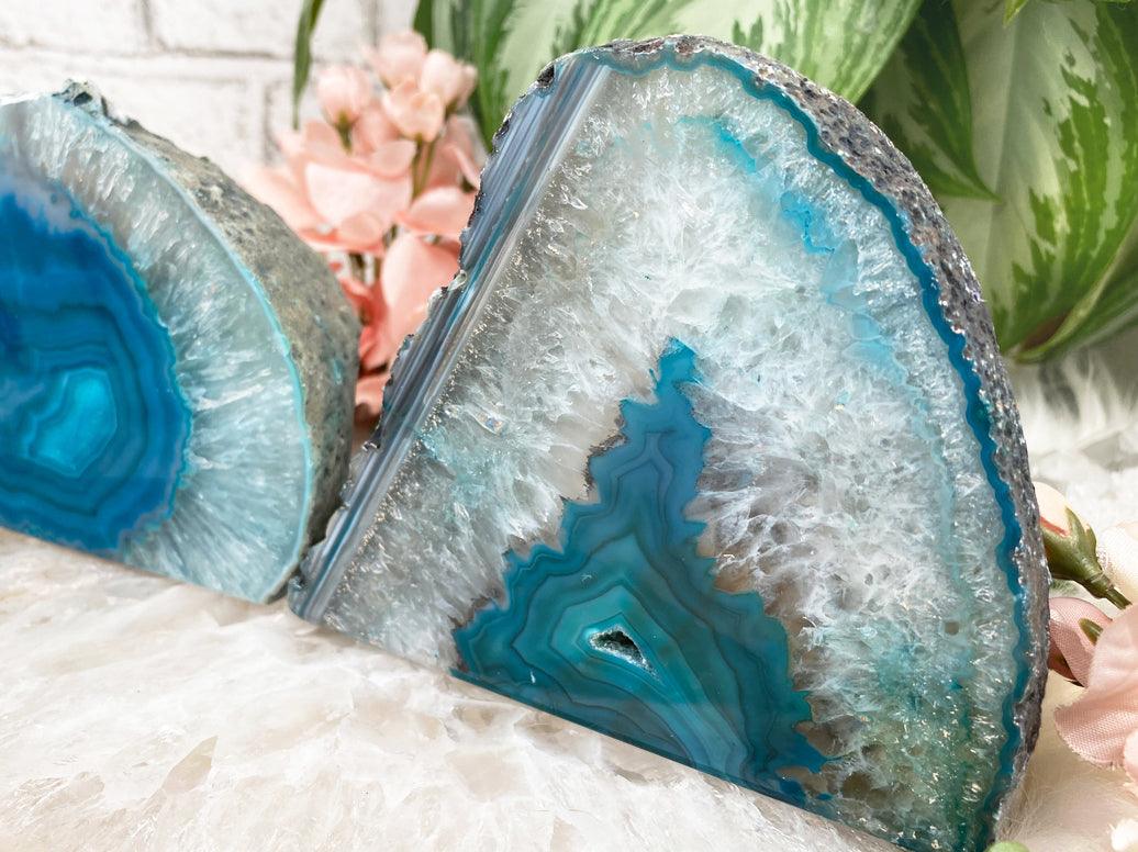 Teal Blue Geode Candle Holders - Stunning Crystal Decor – Contempo Crystals