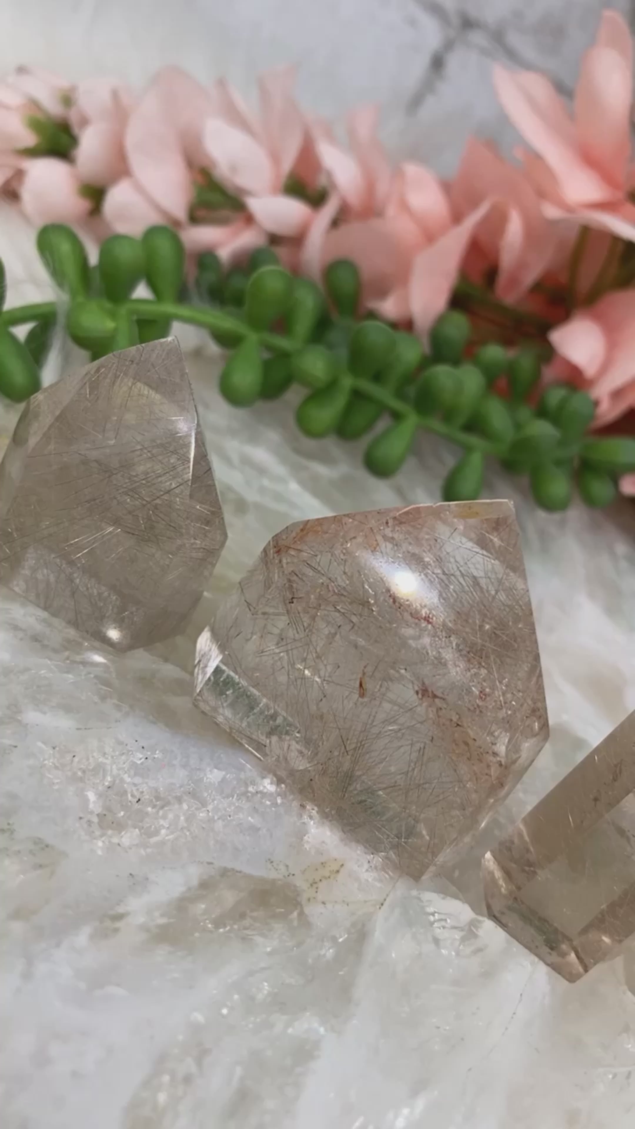 Rutilated Quartz & Smoky Quartz Points from Brazil - Choose Exact ...
