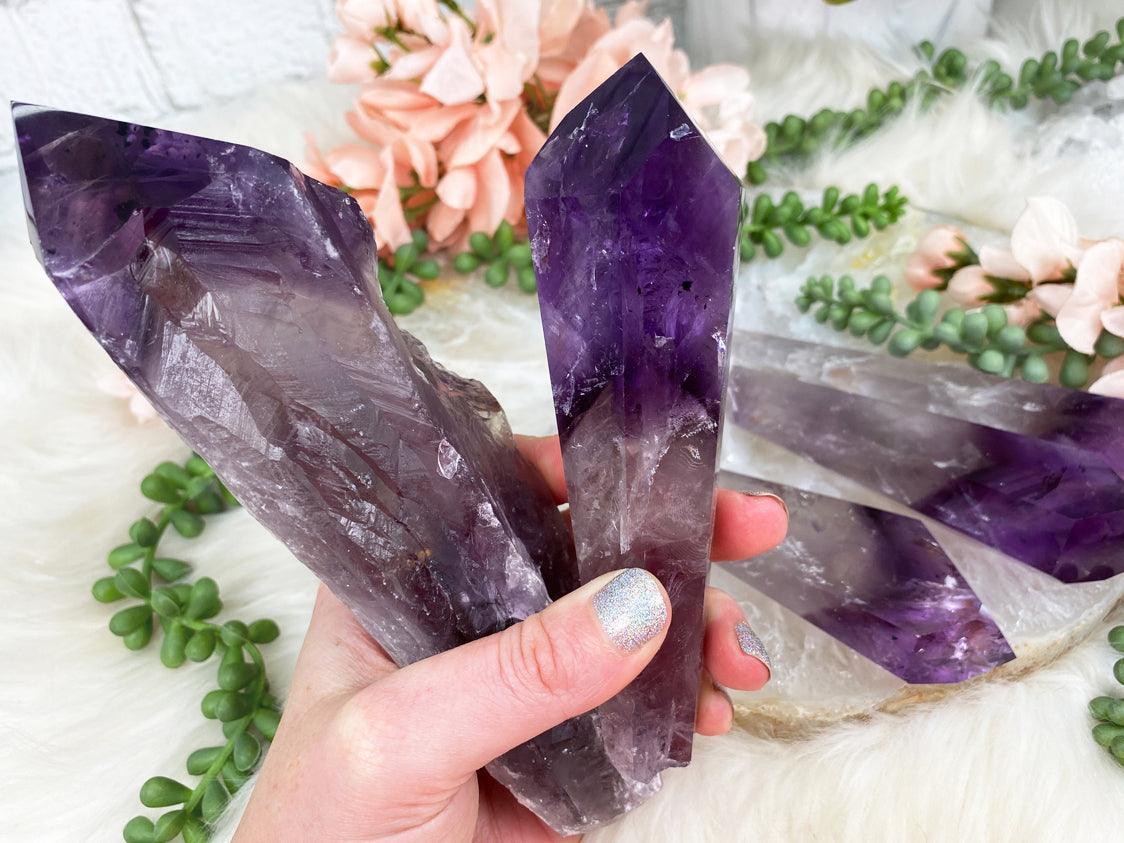 Semi-Polished Amethyst Points - Purple Amethyst Roots